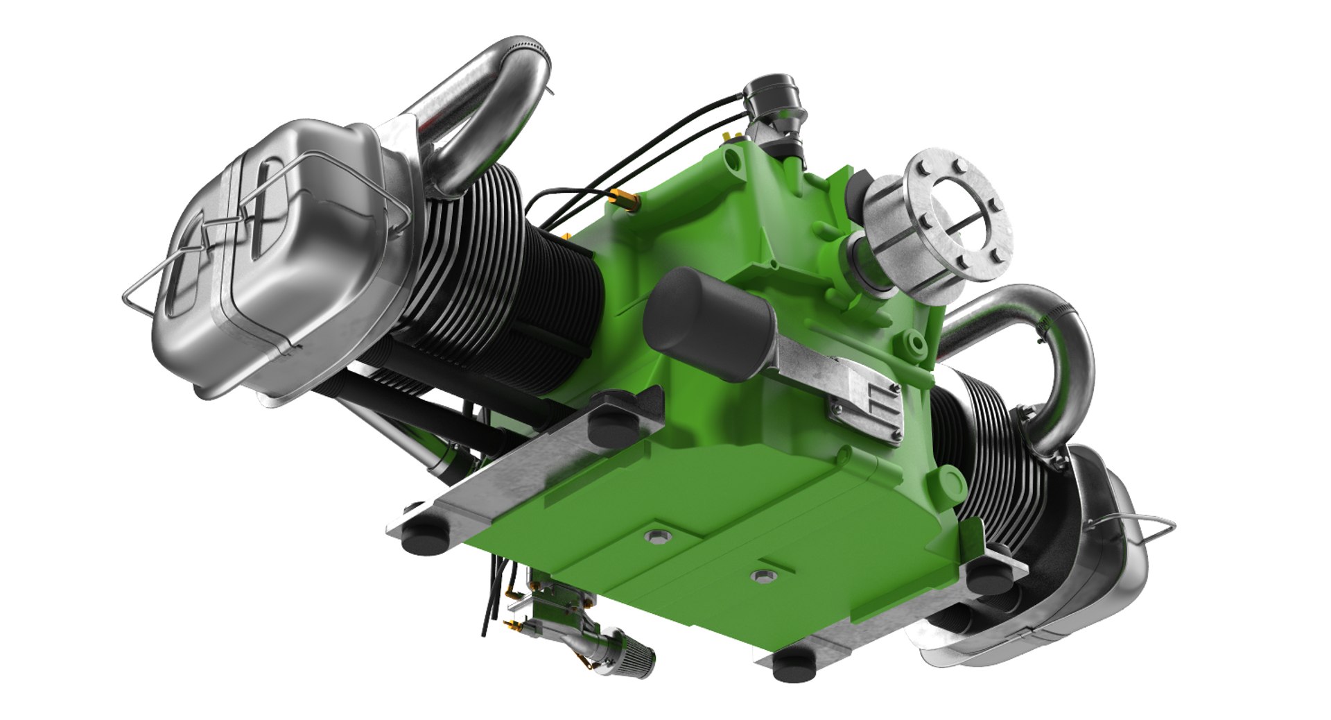 Small Airplane Engine 3d Model