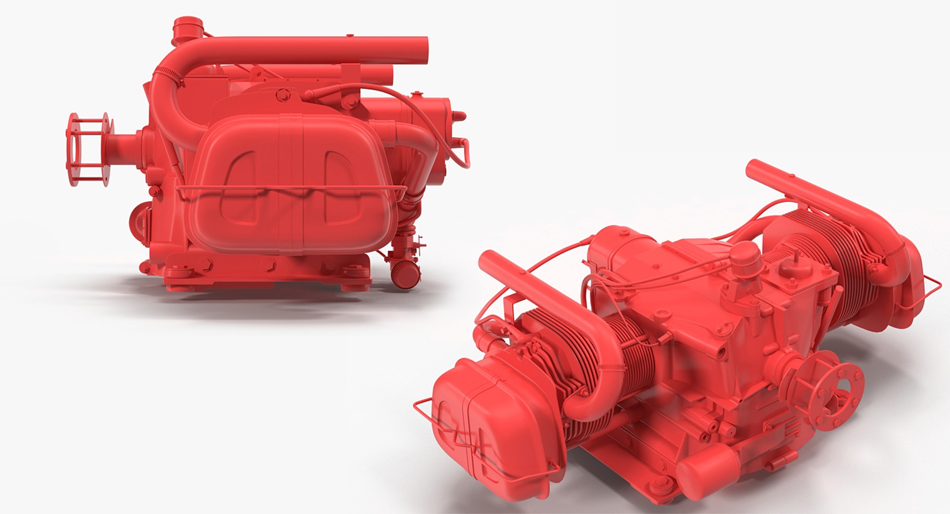 Small Airplane Engine 3d Model