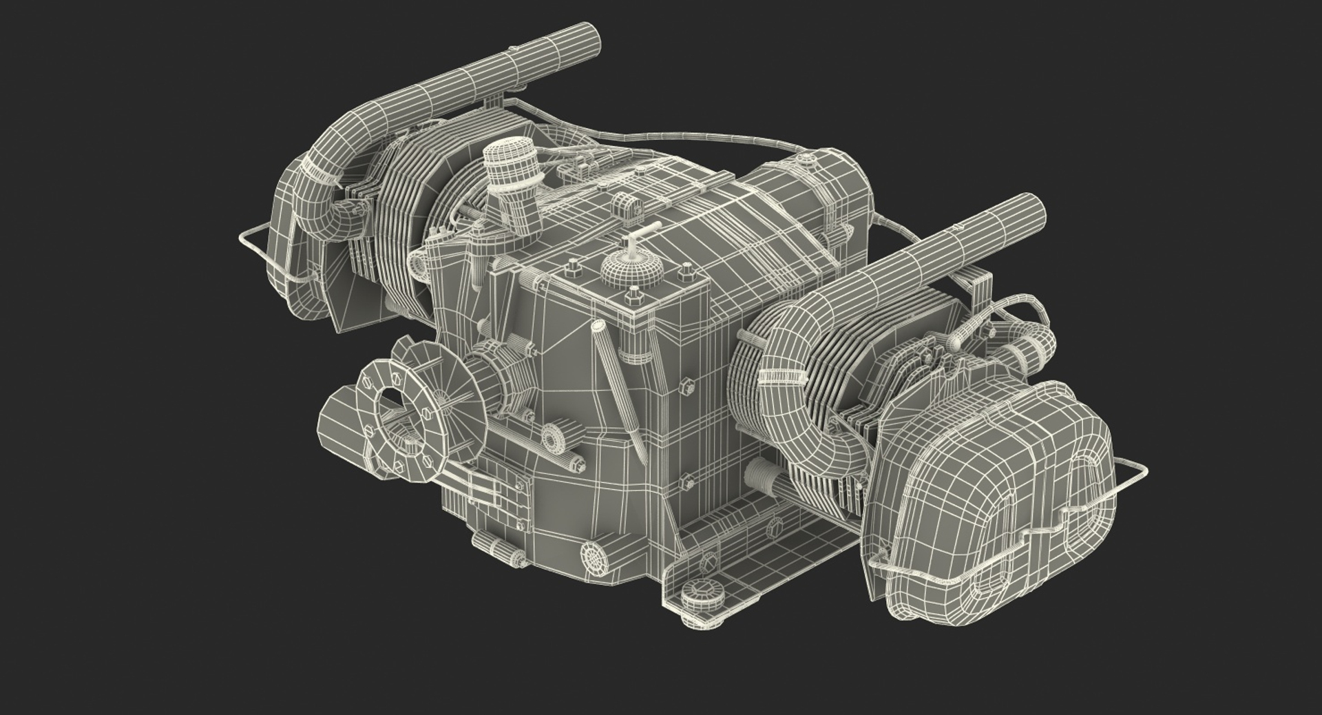 Small Airplane Engine 3d Model