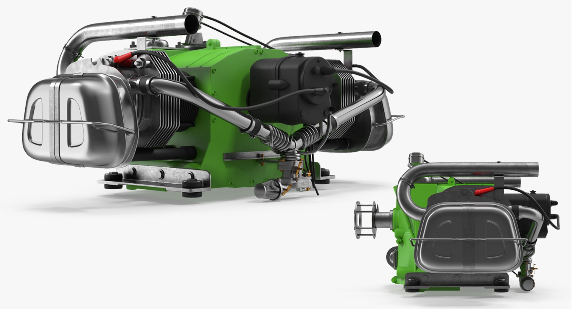 Small Airplane Engine 3d Model