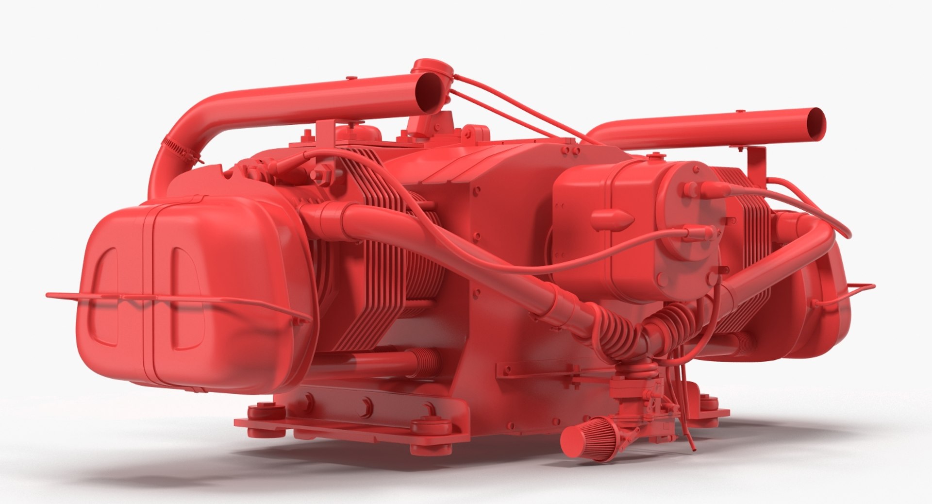 Small Airplane Engine 3d Model