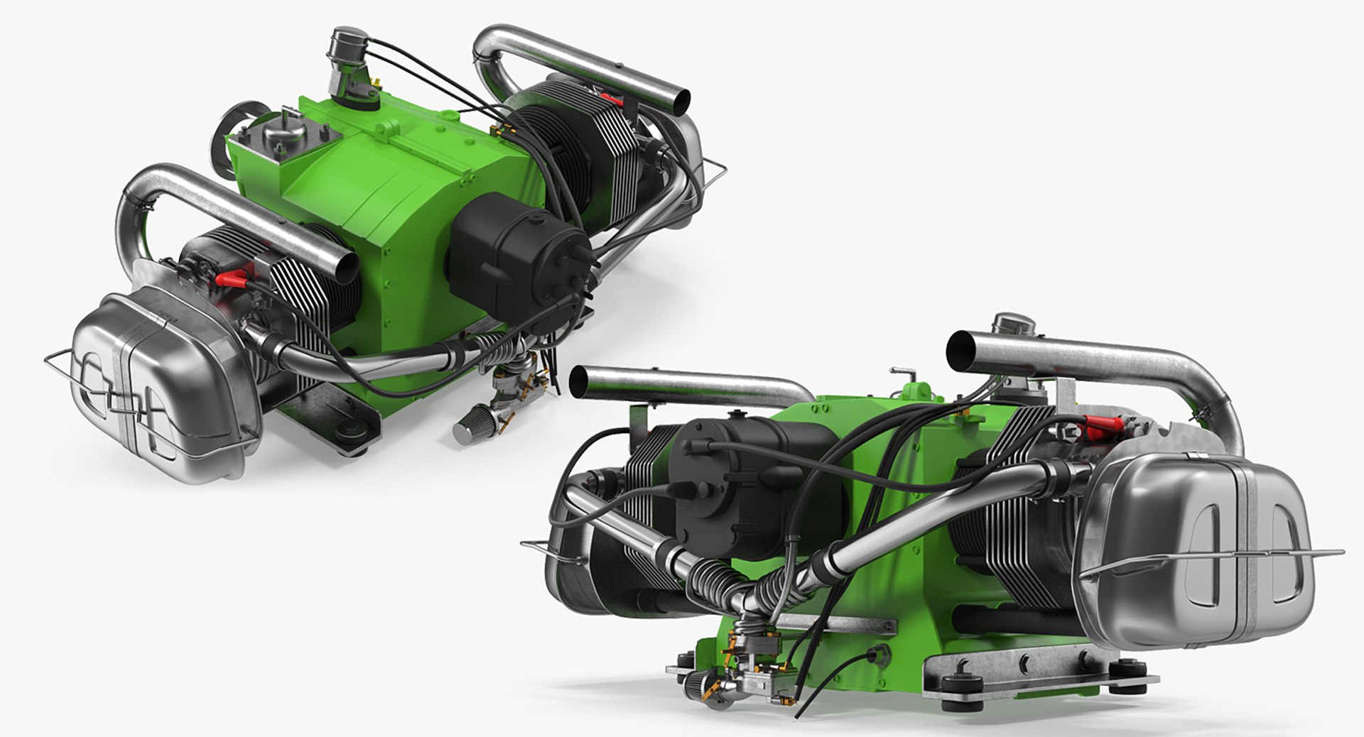 Small Airplane Engine 3d Model