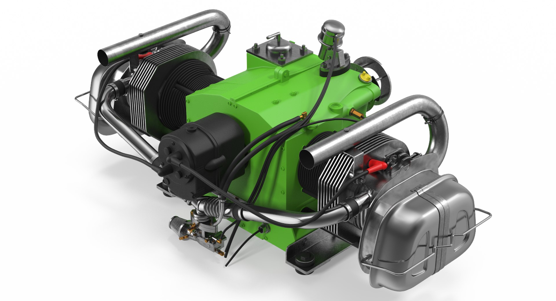 Small Airplane Engine 3d Model