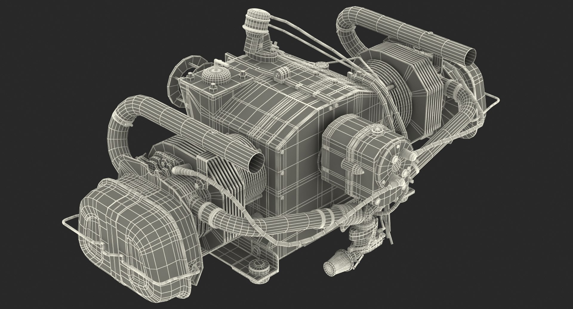 Small Airplane Engine 3d Model