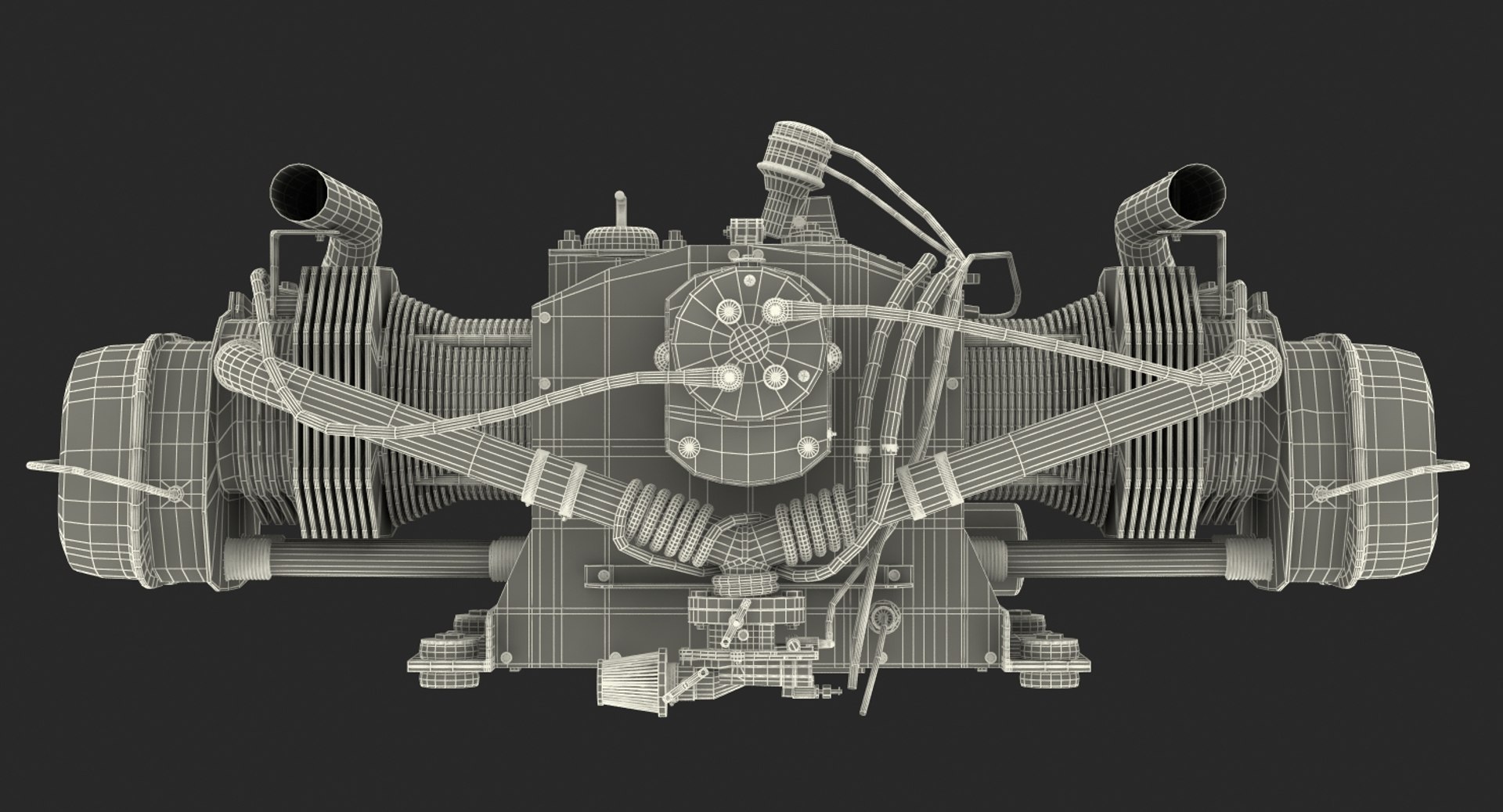 Small Airplane Engine 3d Model