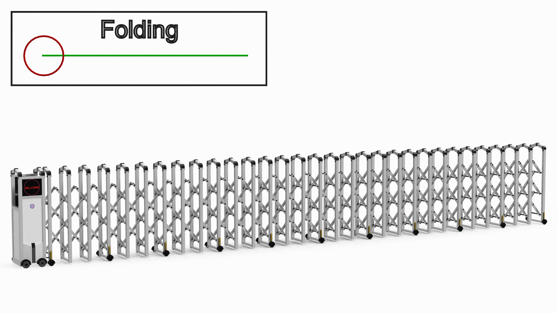 Electric Trackless Foldable Gate 10m Rigged 3D Model - TurboSquid 2206595