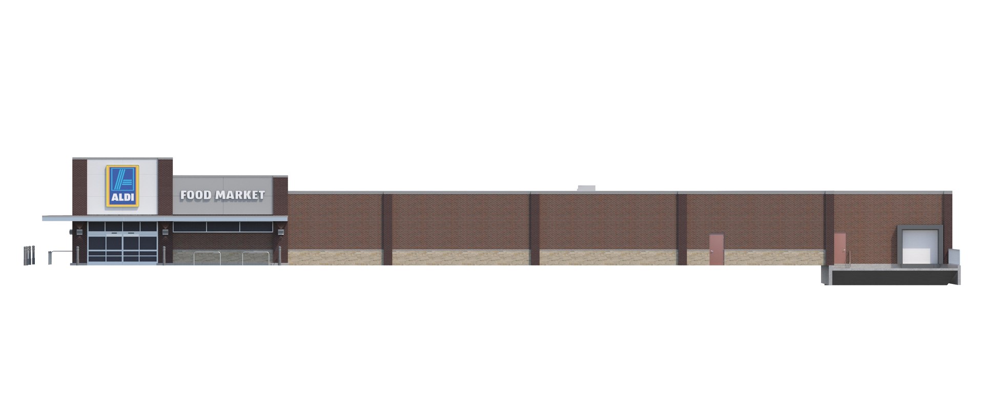 Exterior Retail Aldi Grocery Store 3D - TurboSquid 1253507