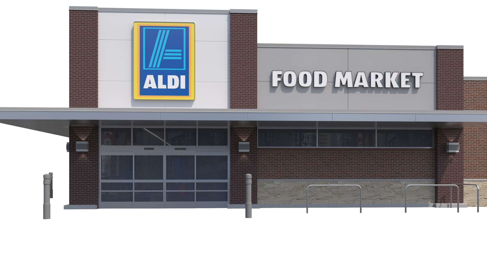 Exterior Retail Aldi Grocery Store 3D - TurboSquid 1253507