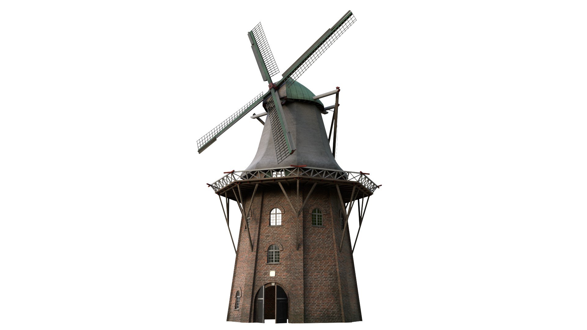 3D Old Windmill Model - TurboSquid 2068542