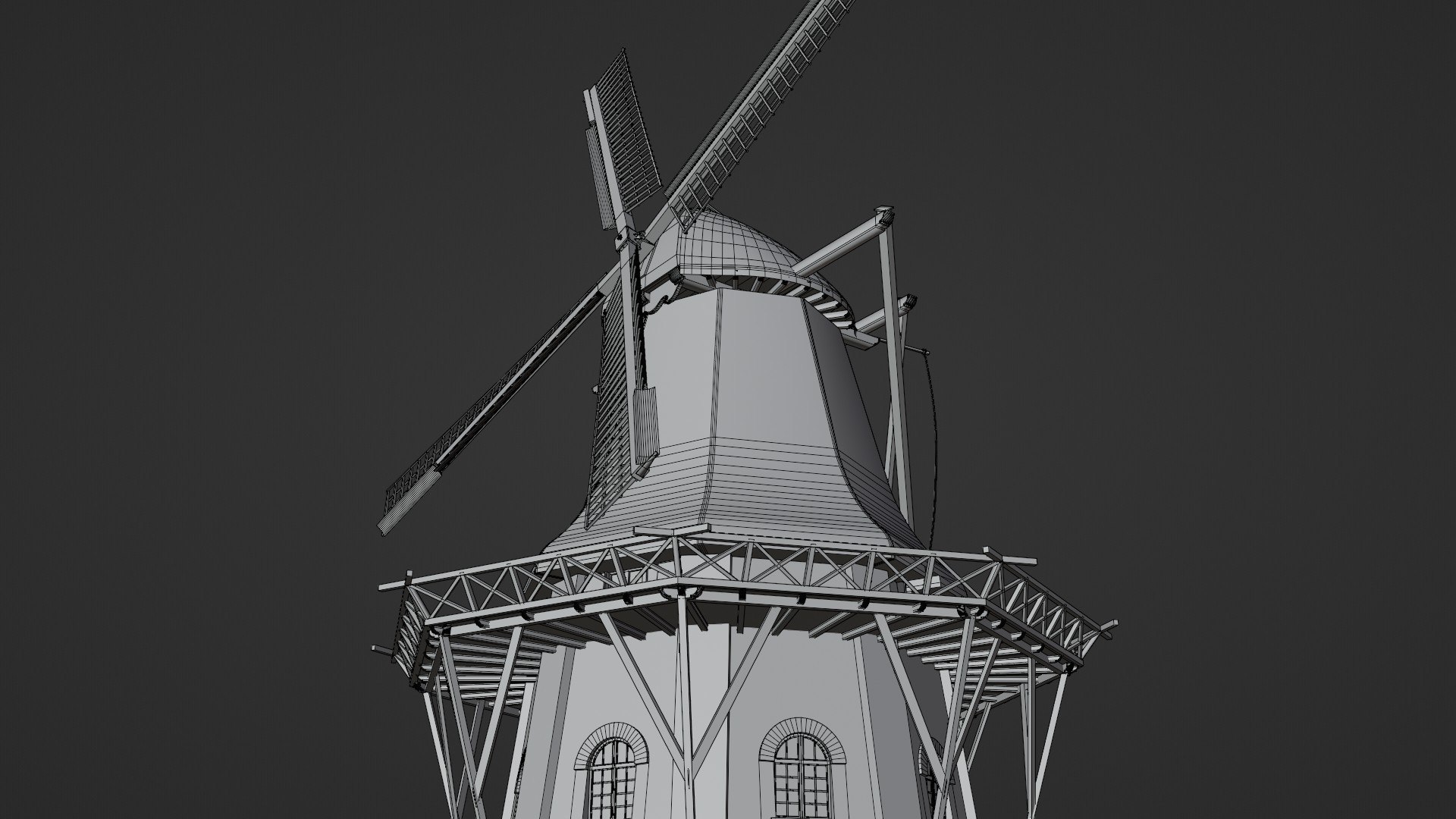 3D Old Windmill Model - TurboSquid 2068542