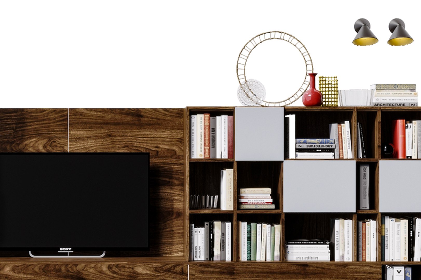 3D Nordic minimalist TV background wall model - TurboSquid 2058169