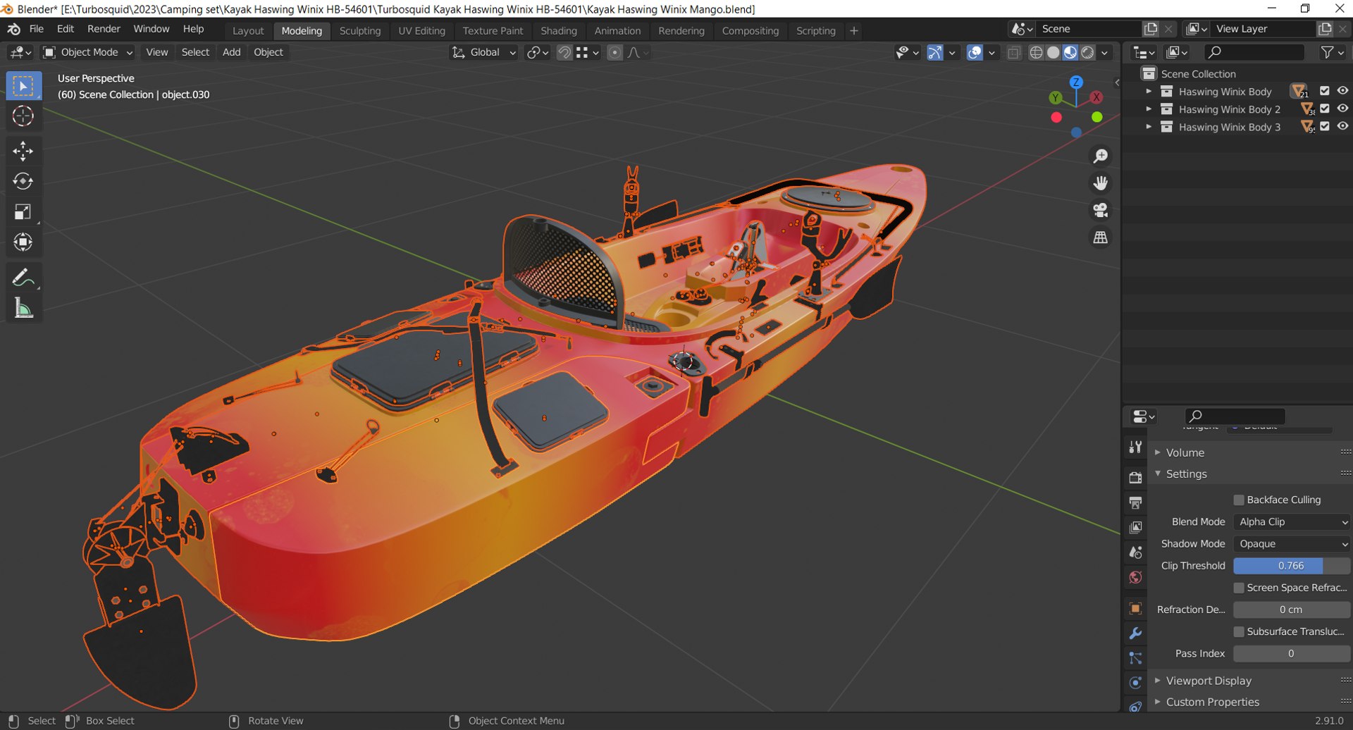 3D Kayak For Fishing With An Electric Motor Haswing Winix HB-54601 ...