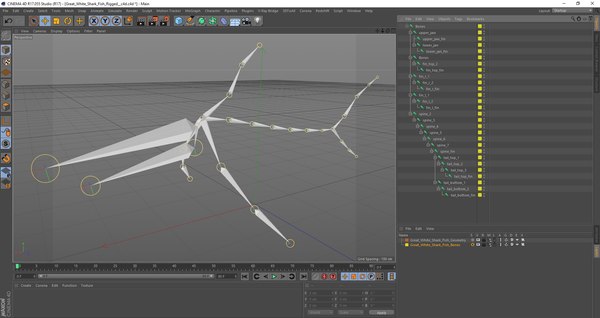 Great White Shark Fish Rigged for Cinema 4D 3D model - TurboSquid 1852803