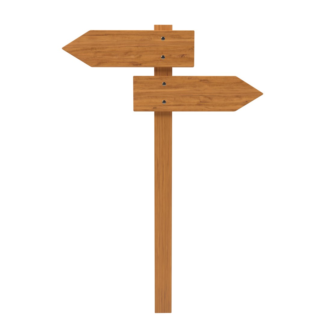 3d Wooden Road Pointer Set Model