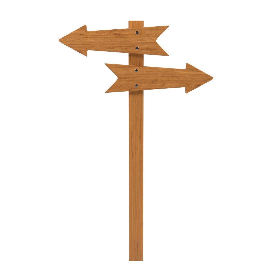 3d Wooden Road Pointer Set Model