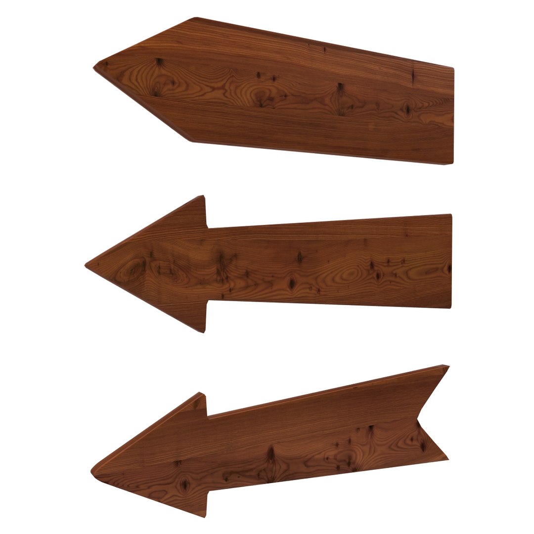 3d Wooden Road Pointer Set Model