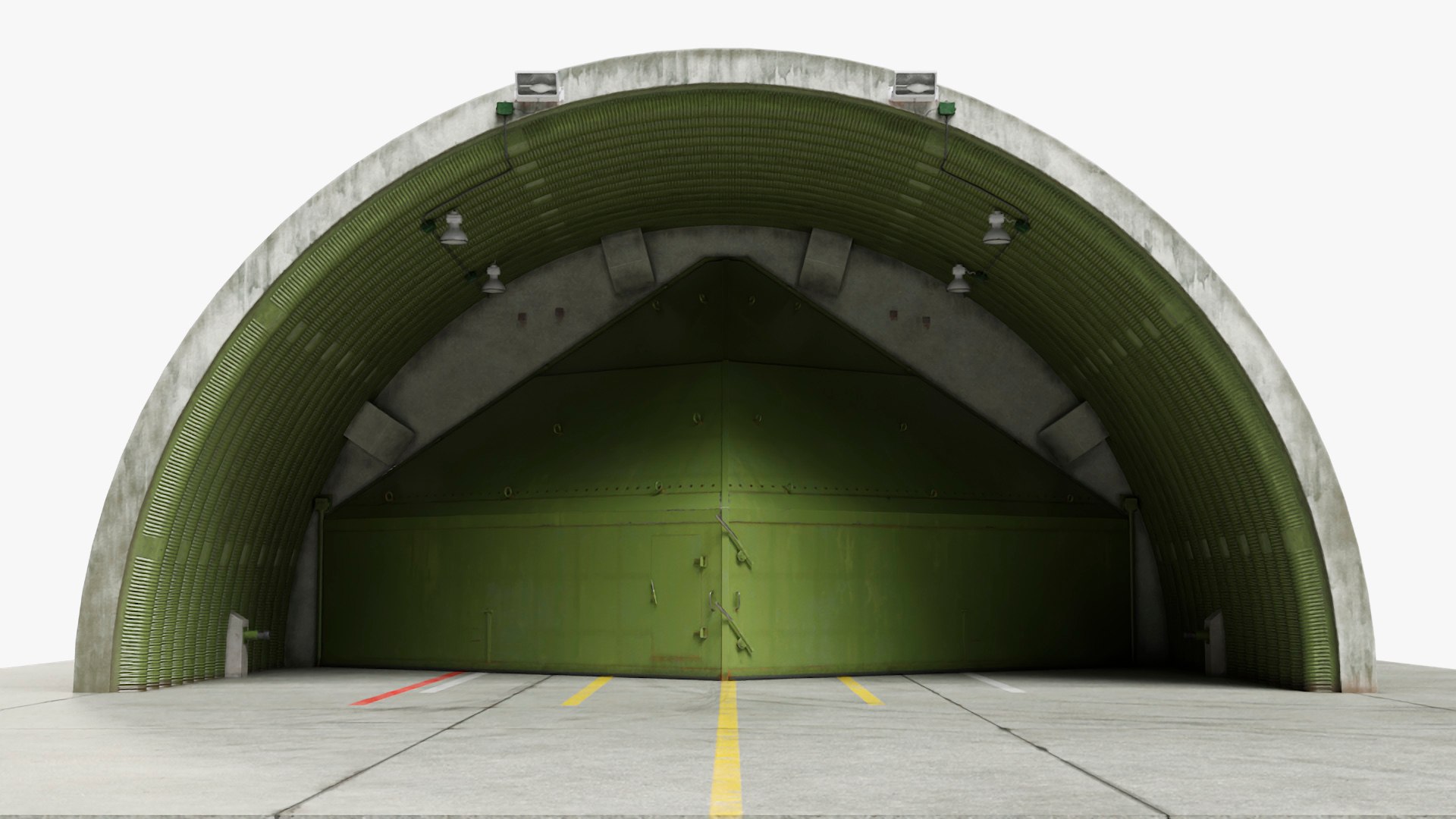 Hardened Aircraft Shelter Open 3D Model - TurboSquid 2342557
