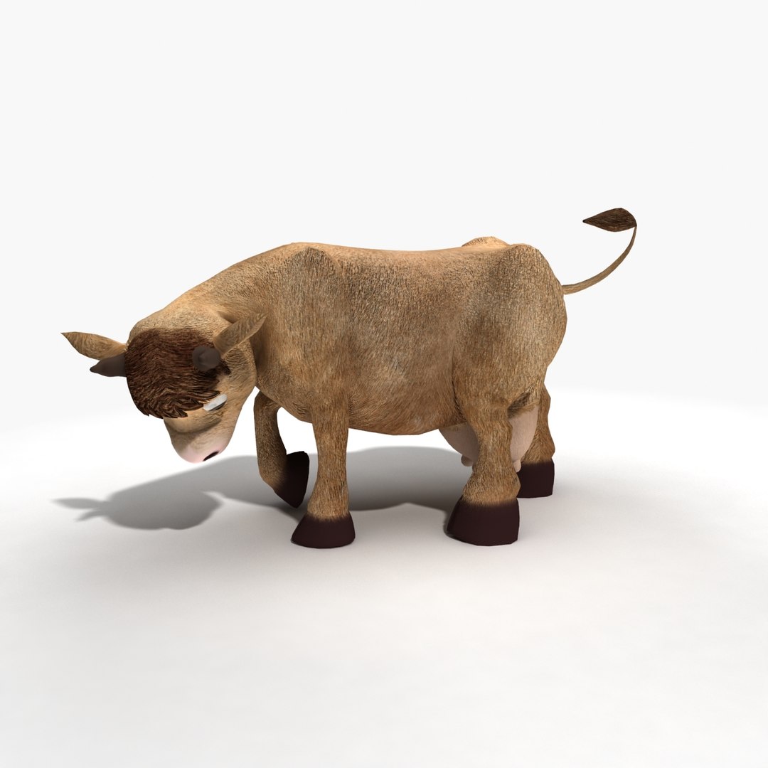 3d Cartoon Cow Biped Animation Model