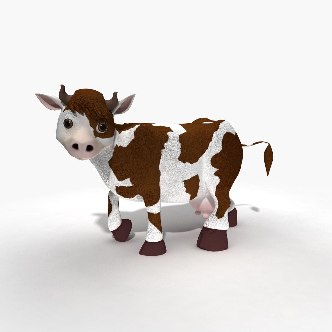 3d Cartoon Cow Biped Animation Model