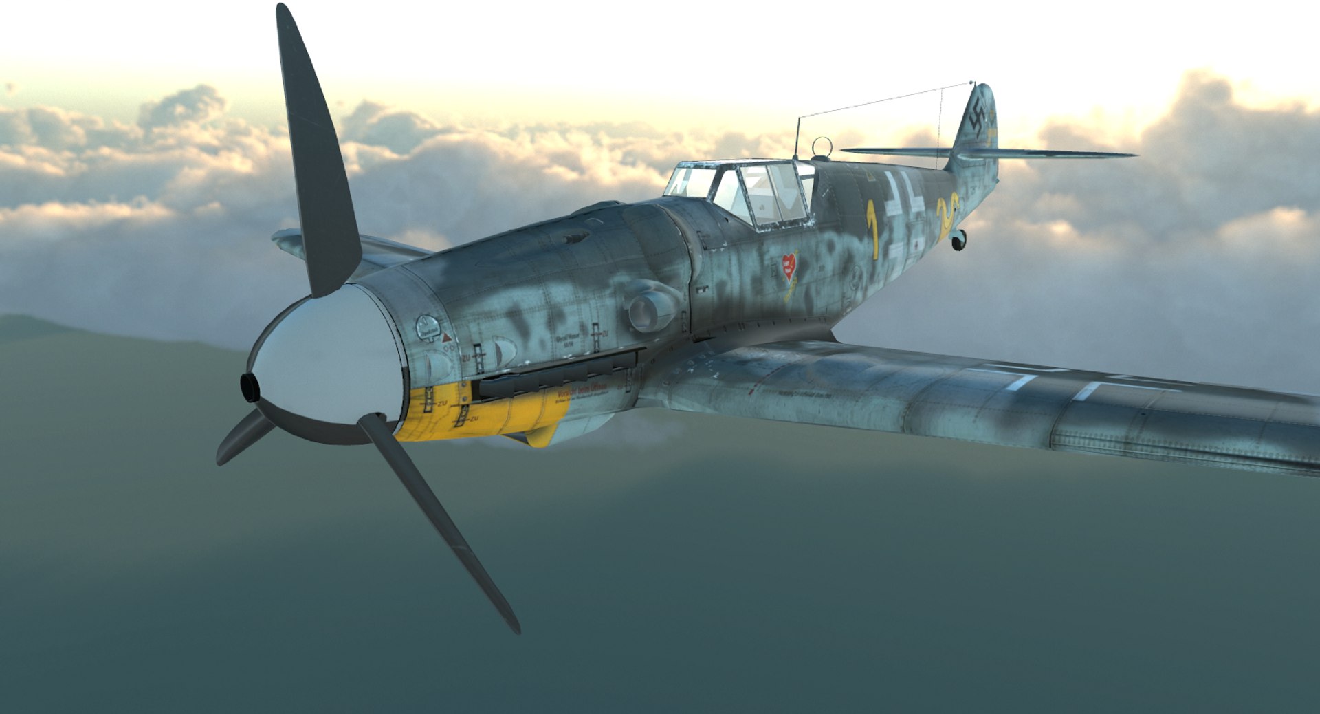 rigged messerschmitt bf109 yellow max
