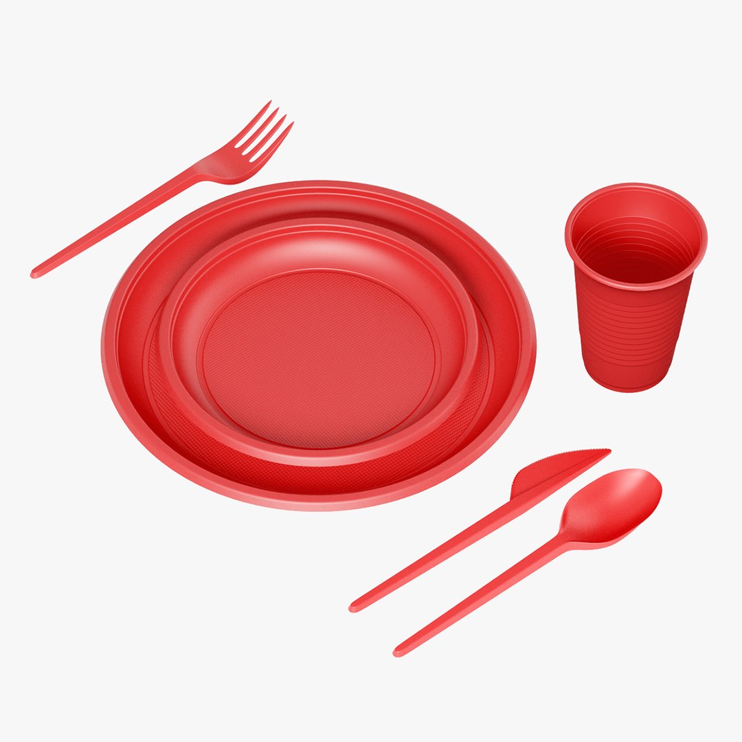 3D Plastic Tableware 03 - TurboSquid 2097479