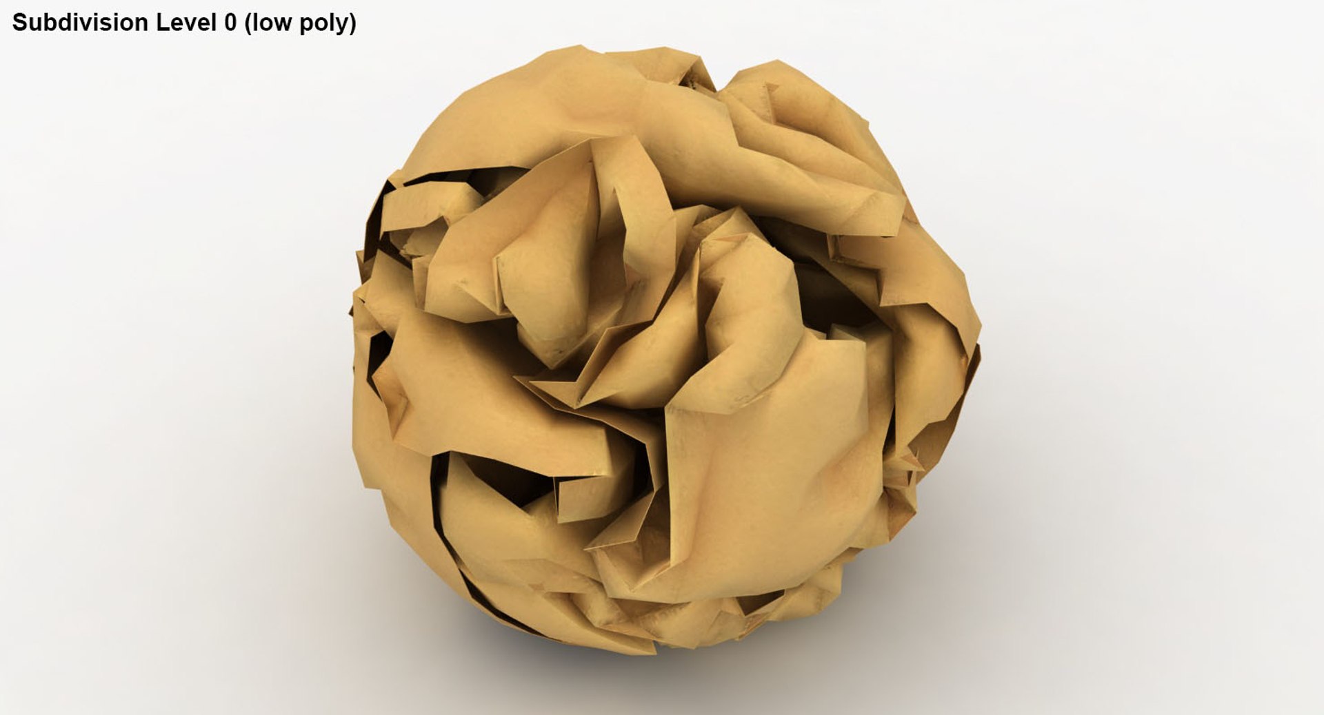 Crumpled Paper Brown Beige 3D Model - TurboSquid 1317379
