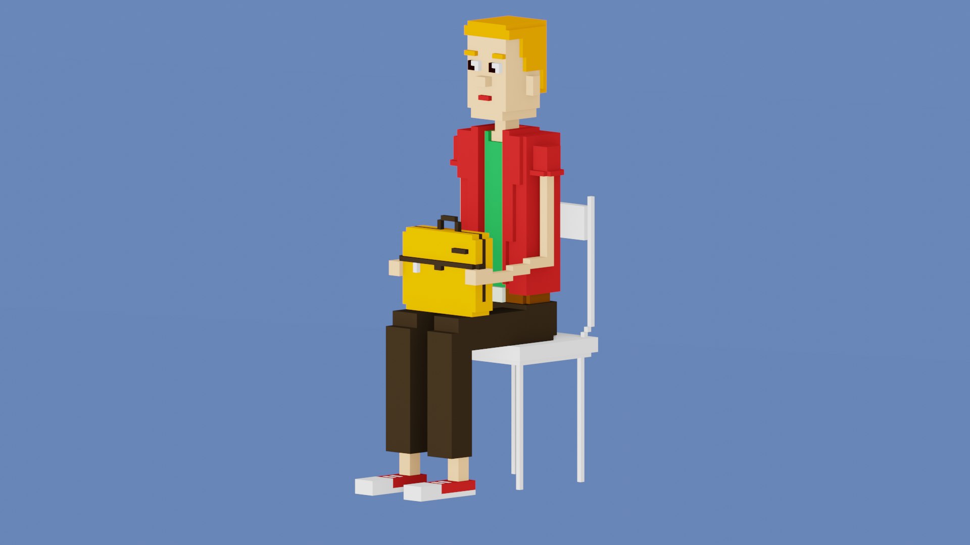 3D model Sitting man 8 bit low poly - TurboSquid 1823111