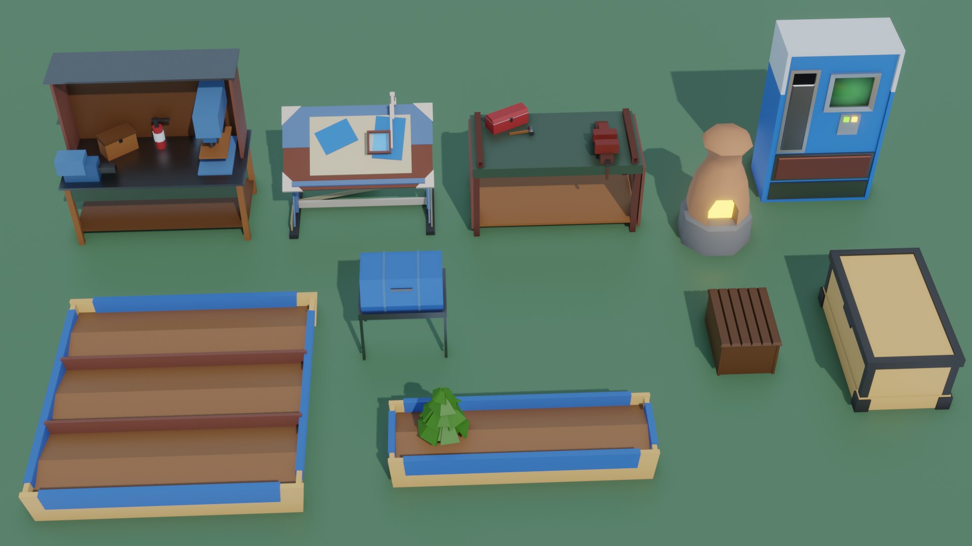 Free Rust Low-poly Building Bases Assets Model - TurboSquid 1904681