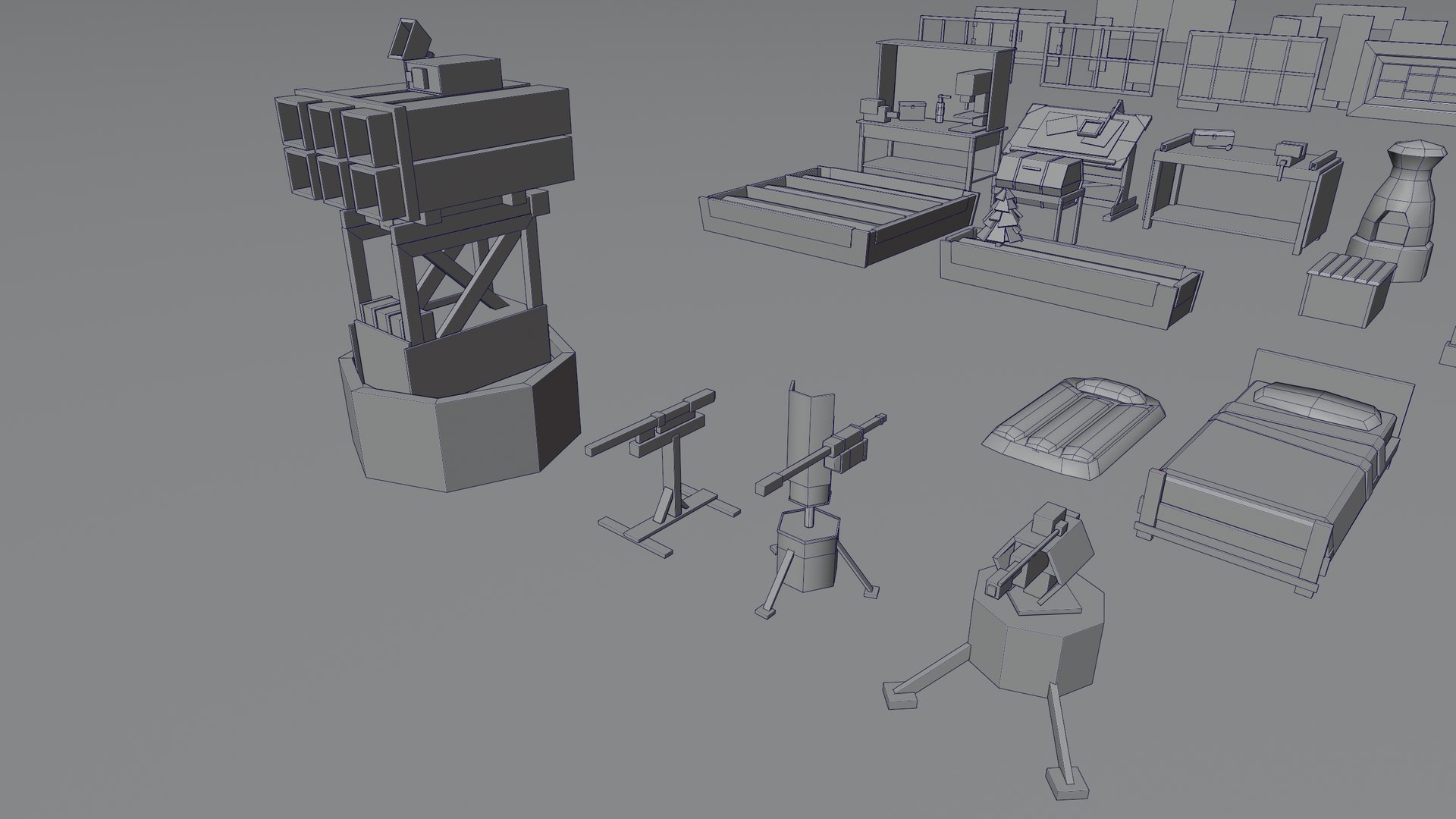 Free Rust Low-poly Building Bases Assets Model - TurboSquid 1904681