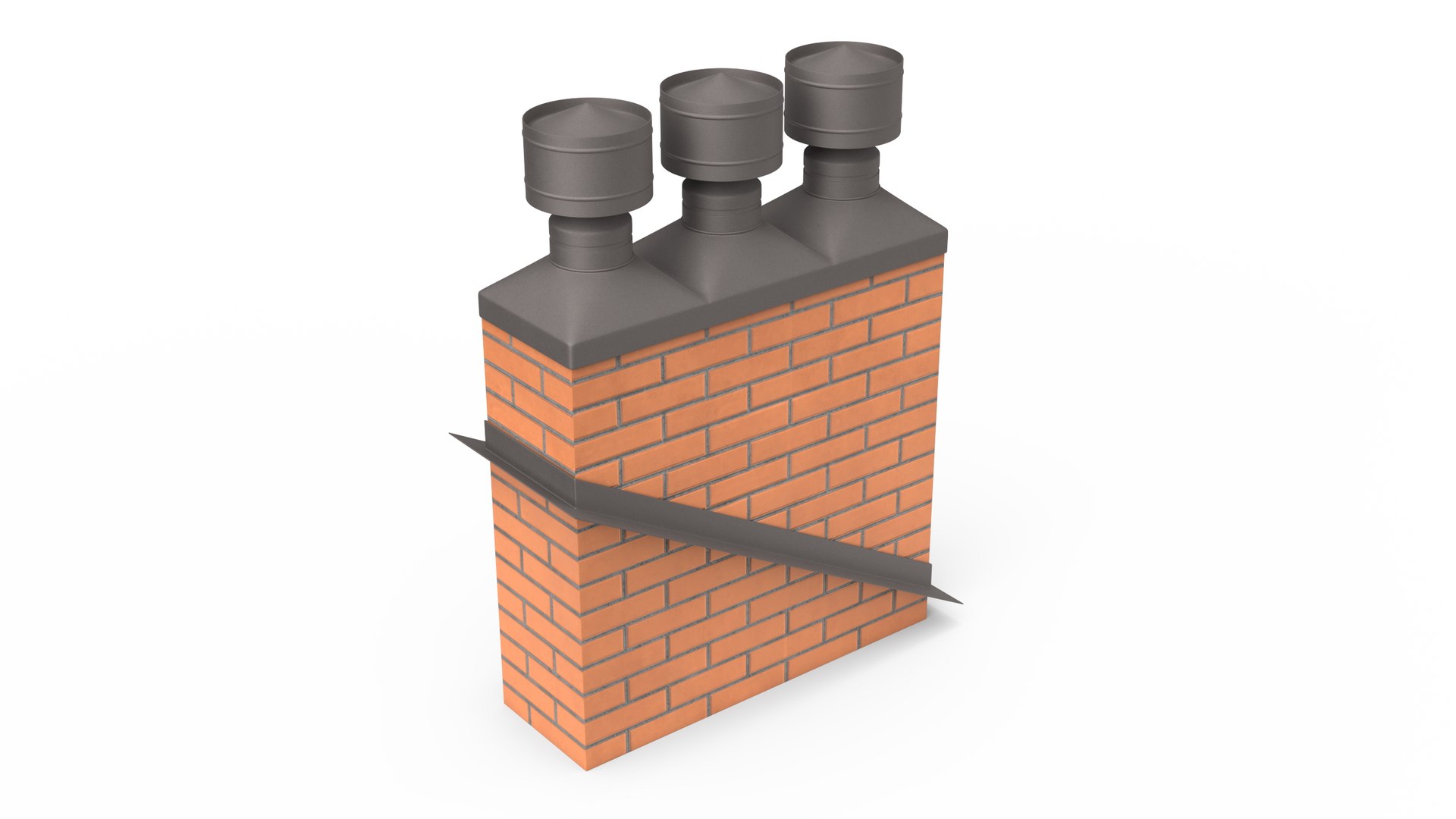 Triple Brick Chimney Corner Base Model - TurboSquid 2051012