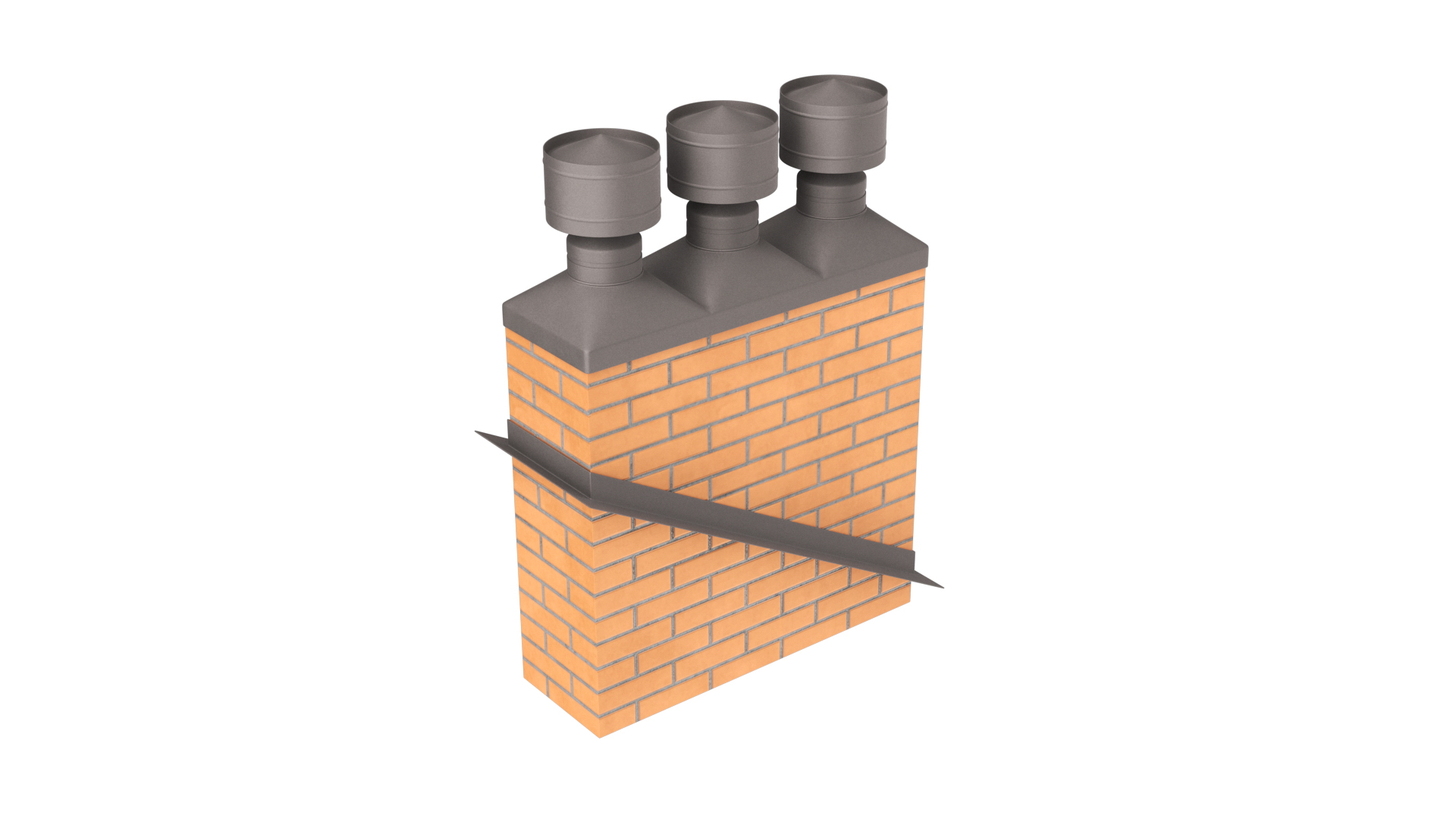 Triple Brick Chimney Corner Base Model - TurboSquid 2051012