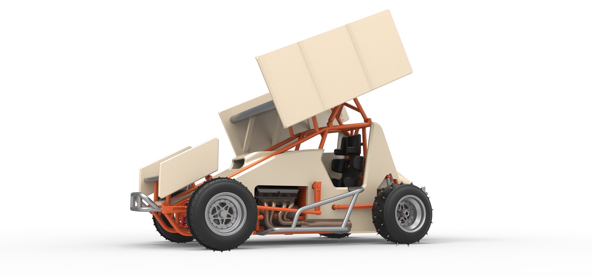 3D Diecast Winged Sprint Car For Ice Scale 1 To 25 Model - TurboSquid ...