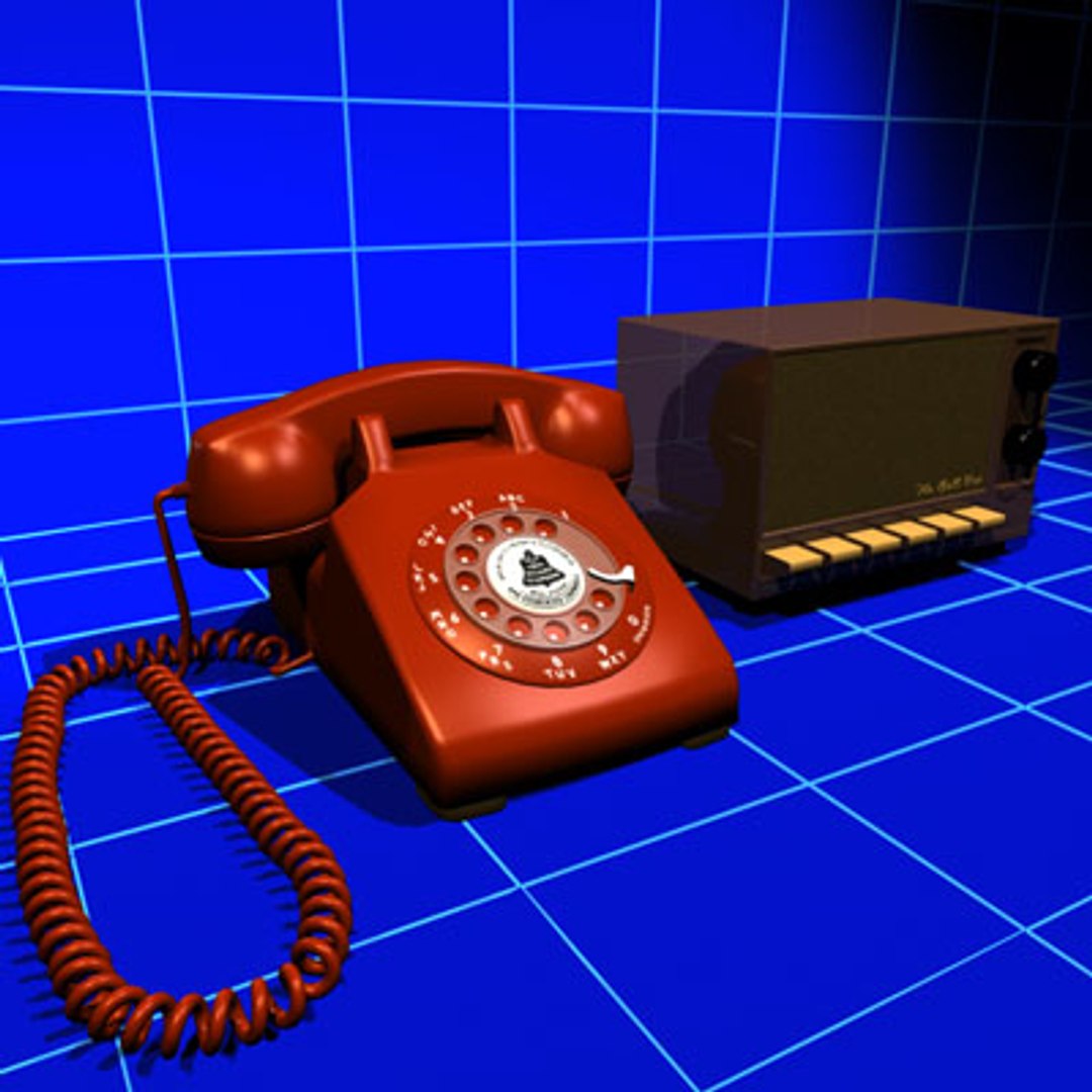 3d Model Rotary Phone Box Vintage