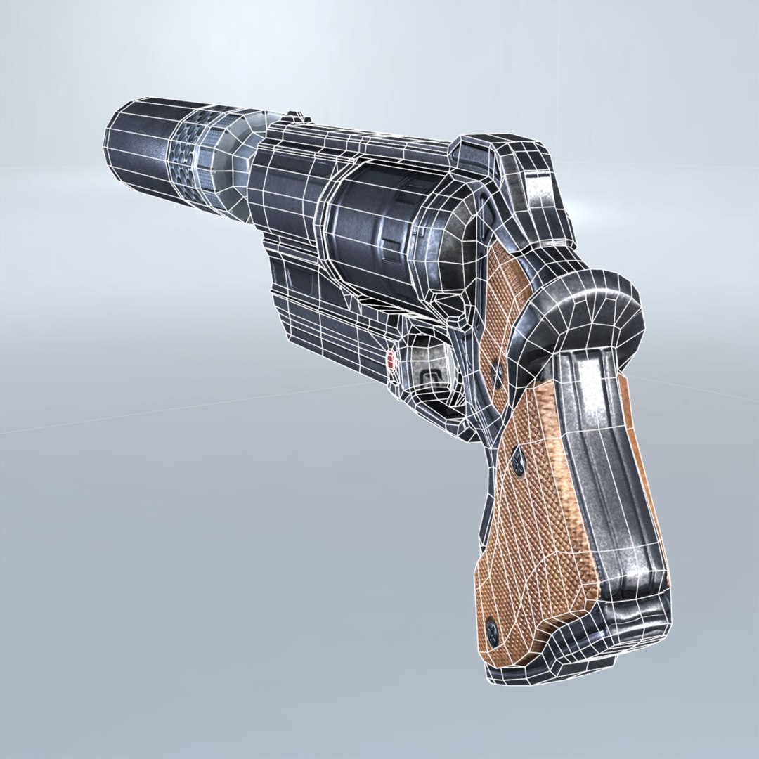 Revolver Handgun 3d Obj