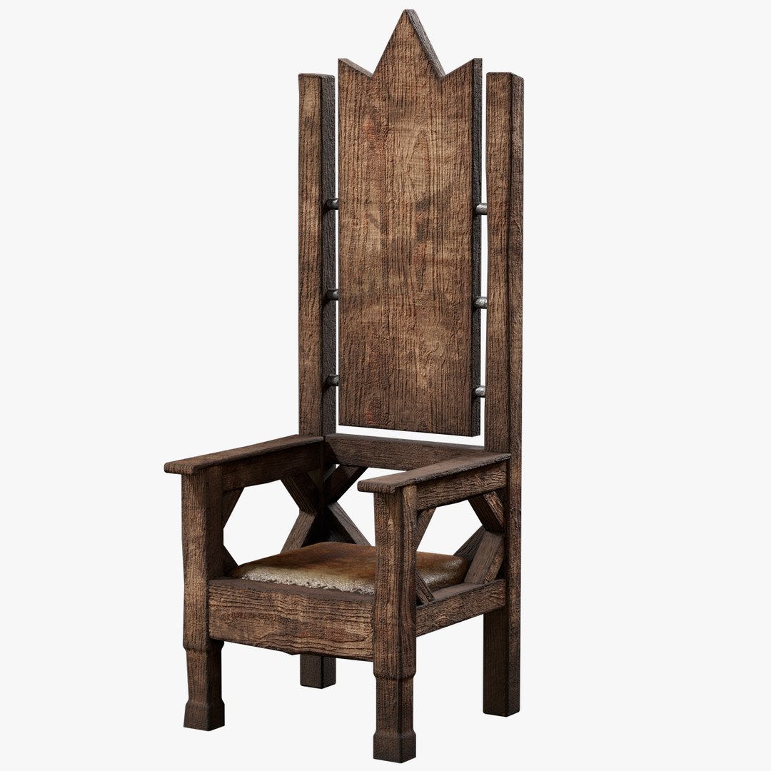 Medieval Wooden Rustic Chair 3D Model - TurboSquid 2355699