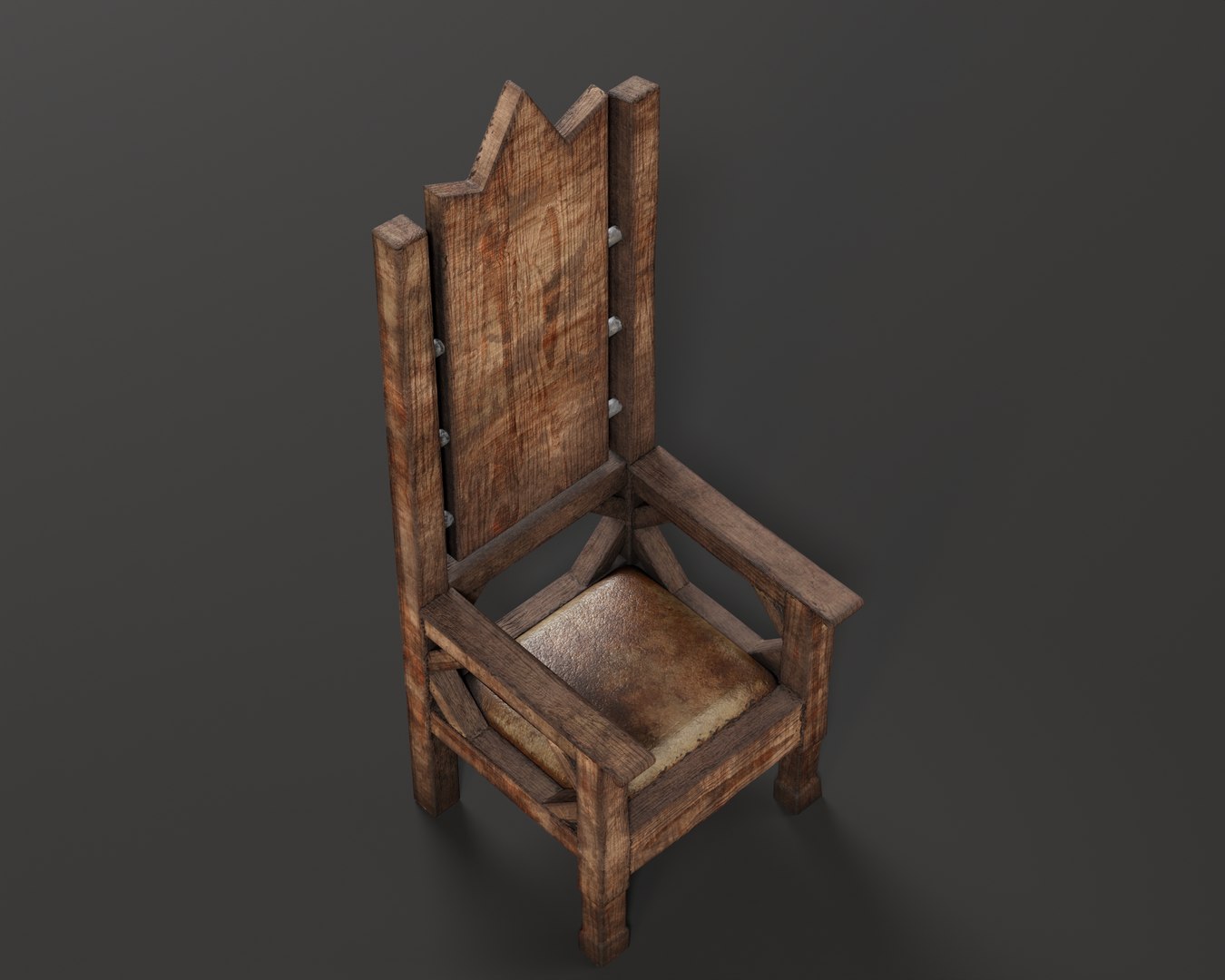 Medieval Wooden Rustic Chair 3D Model - TurboSquid 2355699