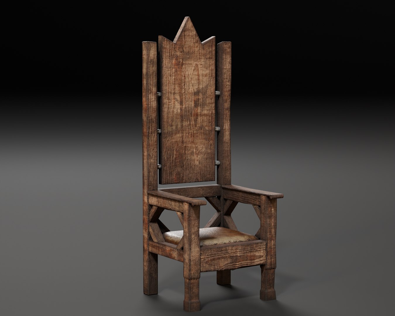 Medieval Wooden Rustic Chair 3D Model - TurboSquid 2355699