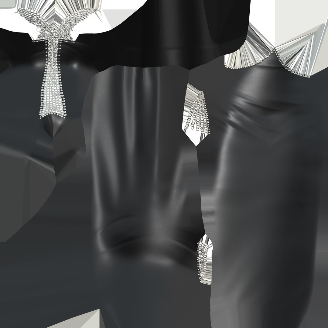 Leather Skirt Dress With Chain Detail And Arm Bands 3D model ...