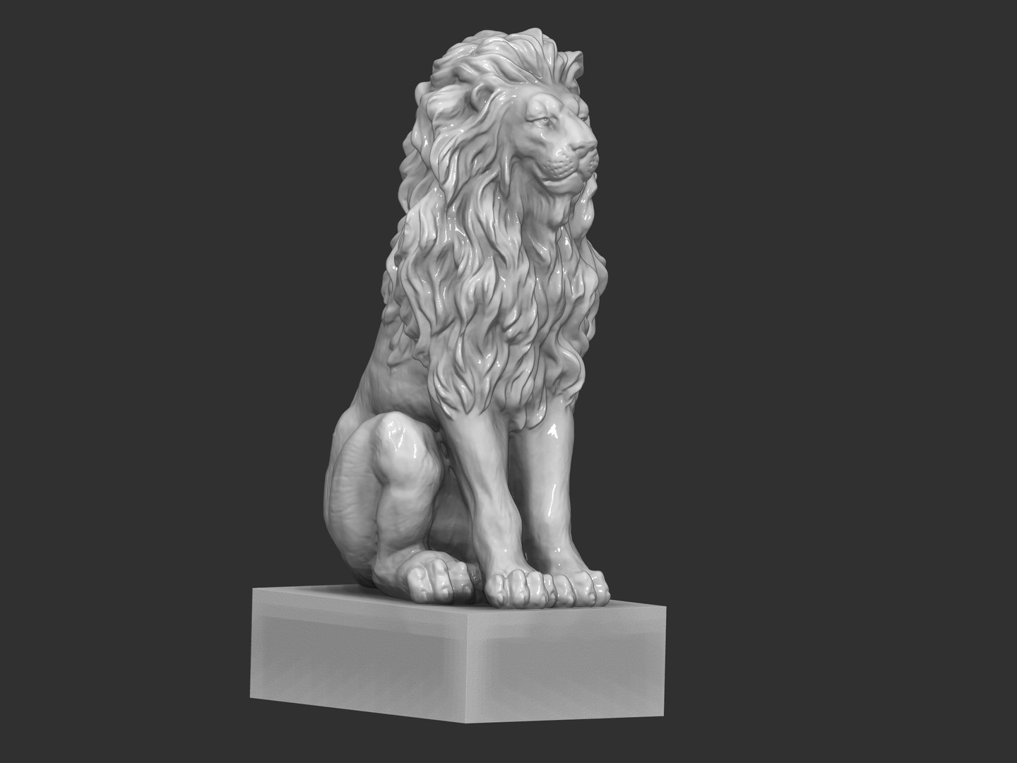 3D Sitting Lion Model - TurboSquid 2037875