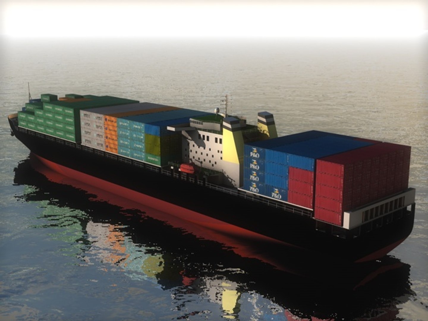 3d Container Ship Model
