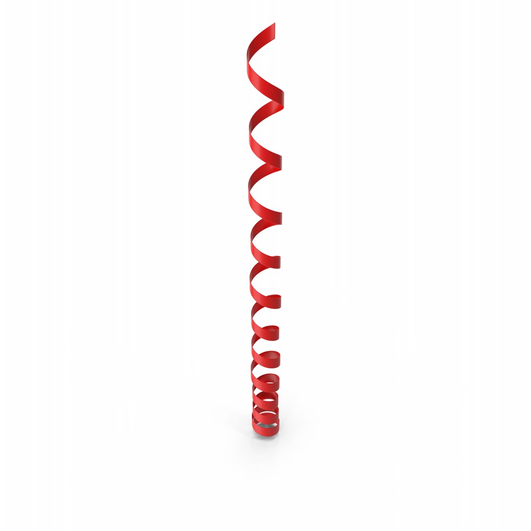 Red Curly Ribbon 3D - TurboSquid 2072883