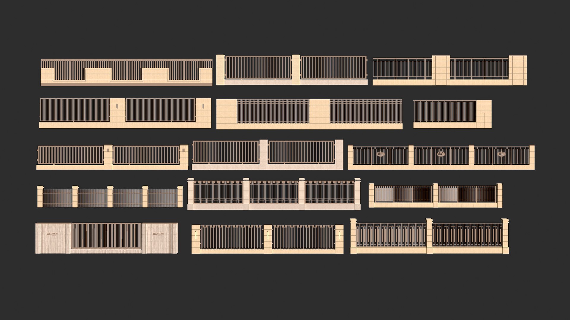 3D model Fence collection 1 - TurboSquid 2030803