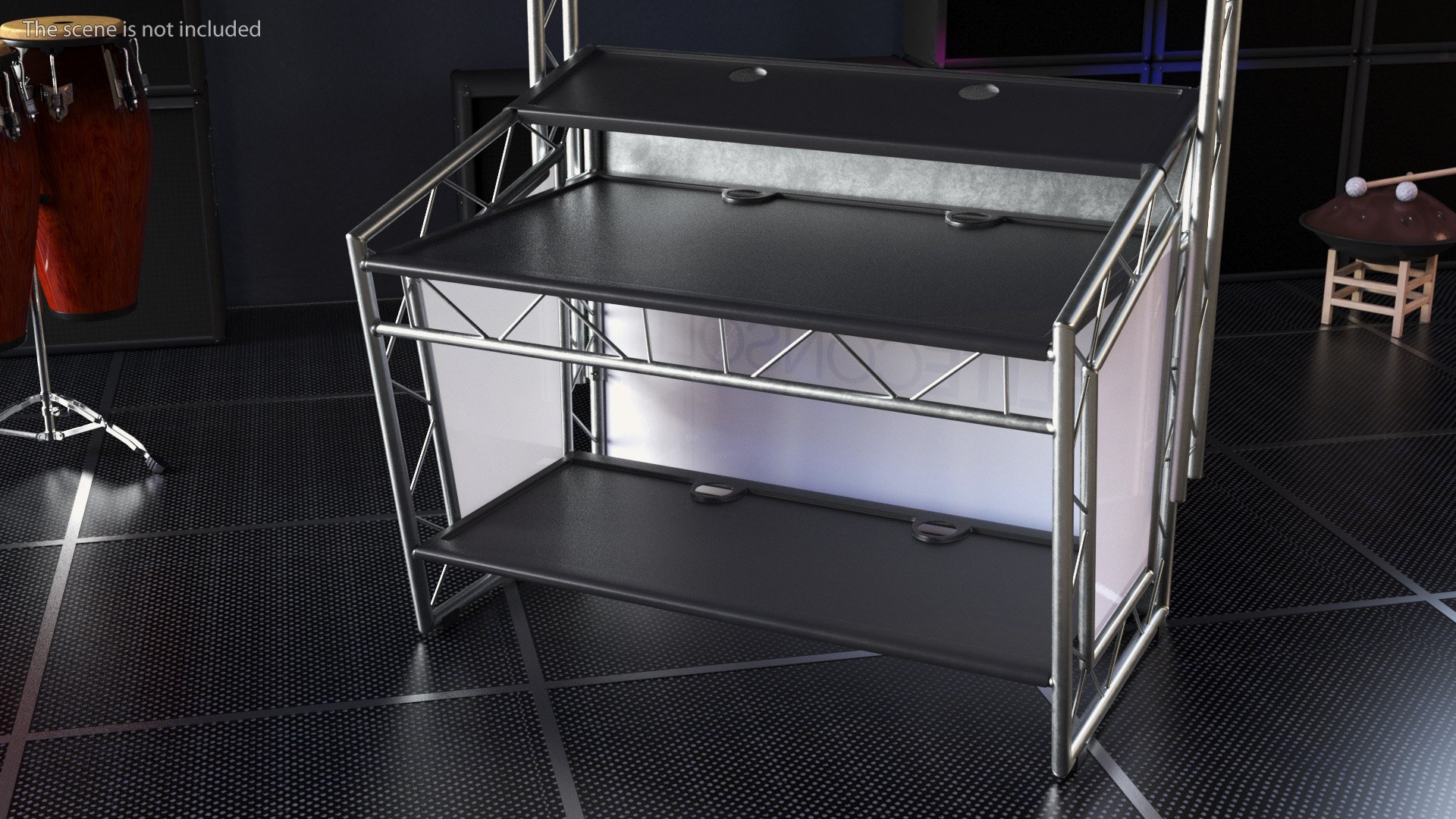 3D Lite Console Silver Mobile DJ Stand Booth Desk - TurboSquid 2031825