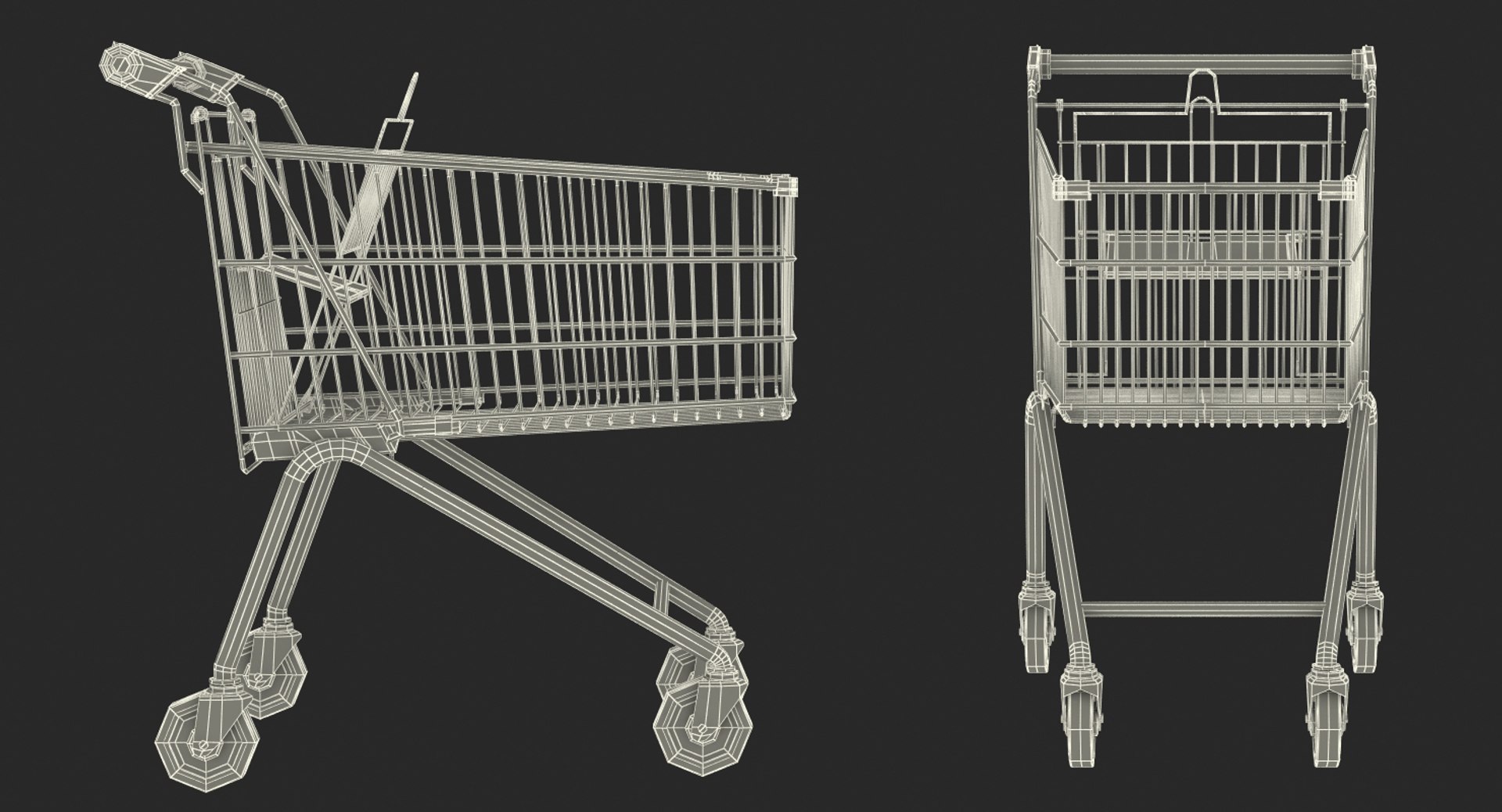 3d Model Supermarket Cart