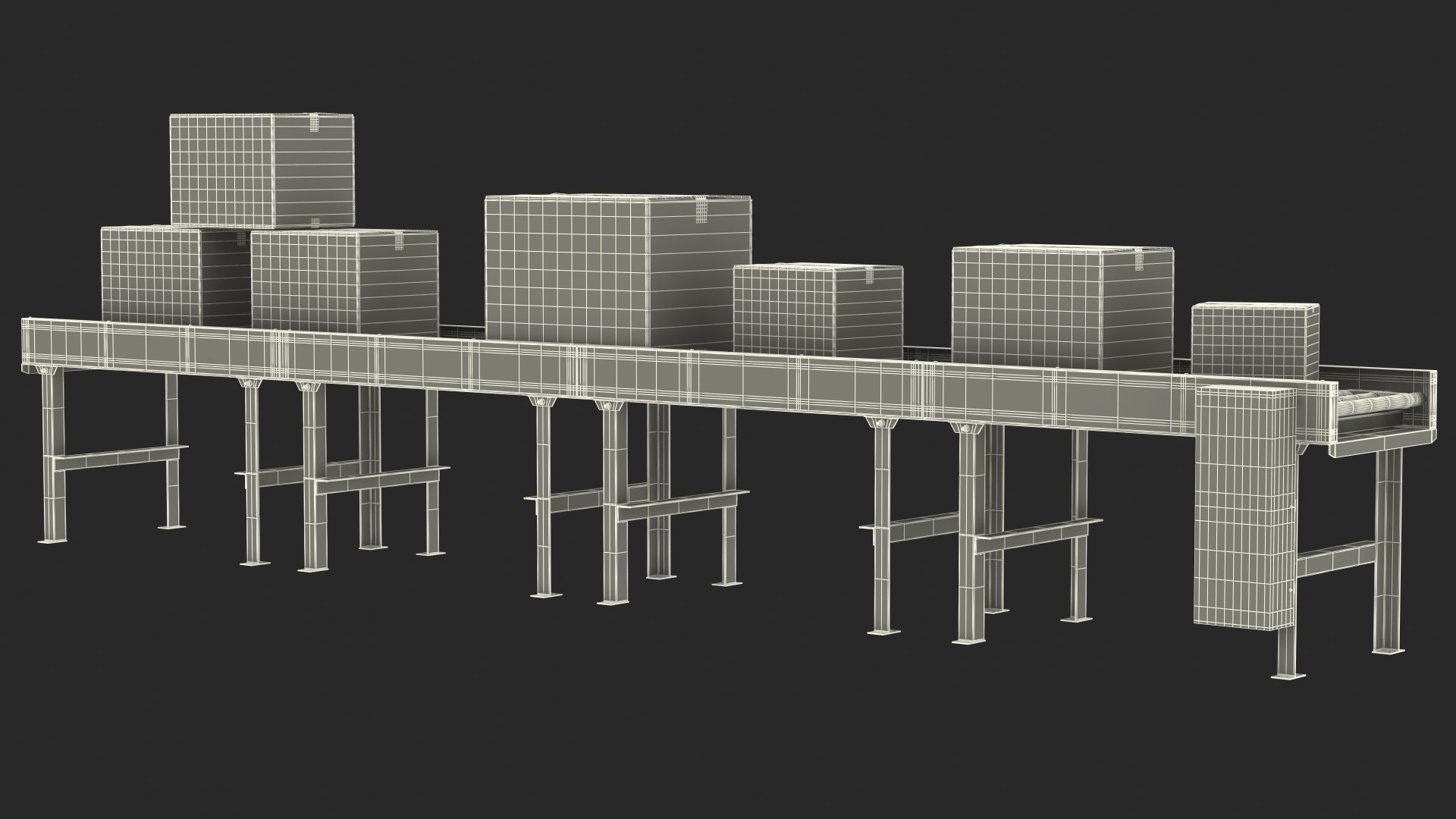 3D The Box On Conveyor - TurboSquid 1846756