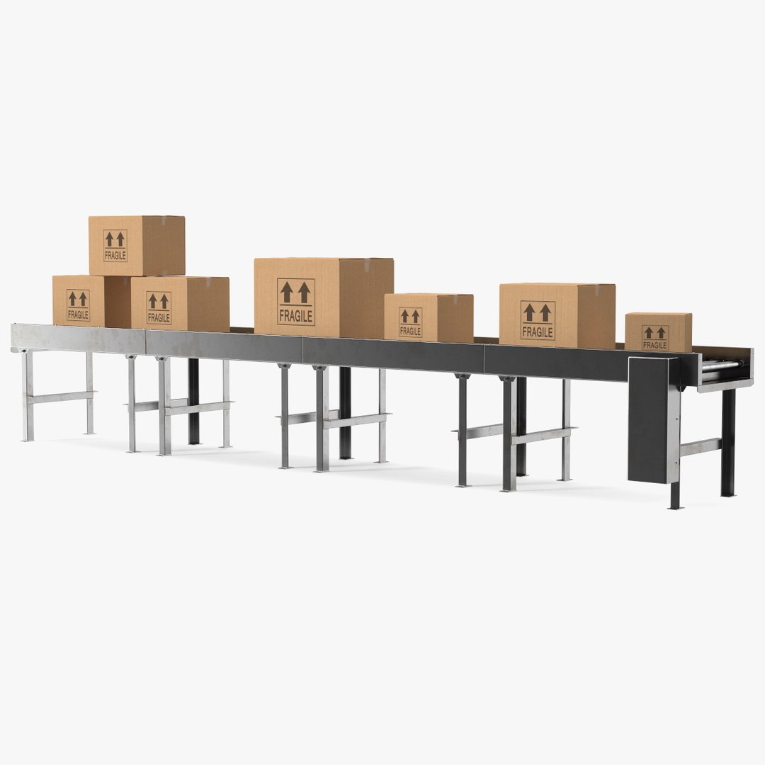 3D The Box on Conveyor - TurboSquid 1846756
