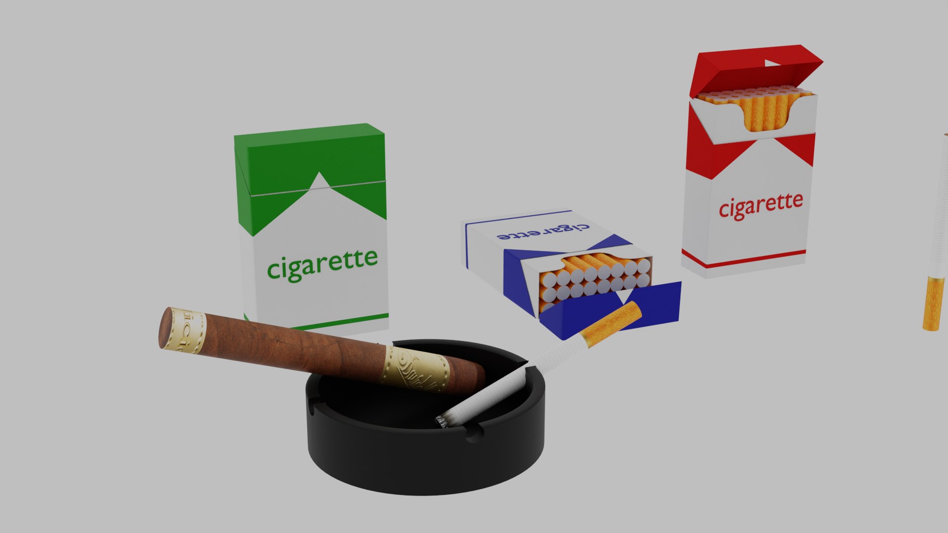 Cigarette Cigar 3D Model - TurboSquid 2034781