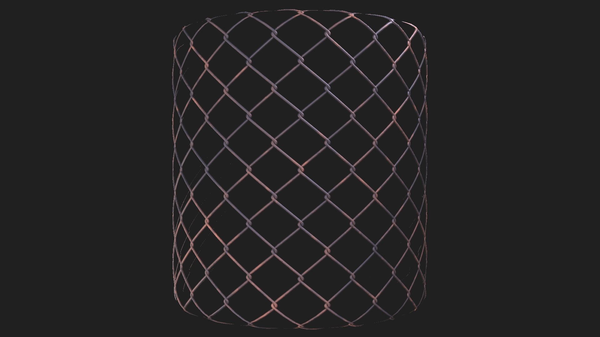 3D Model Seamless Rusted Fence Net Customizable PBR Material Textures ...