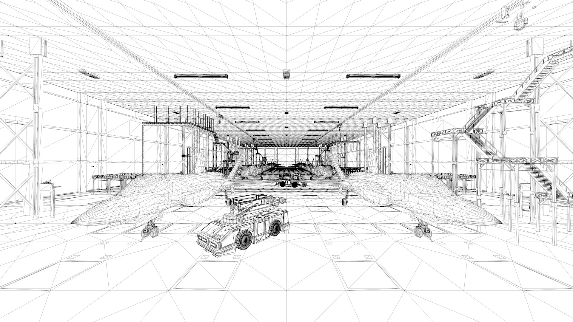 C4D OCTANE RENDER Military Base Aircraft Factory Fighter F-22 F-35 US ...