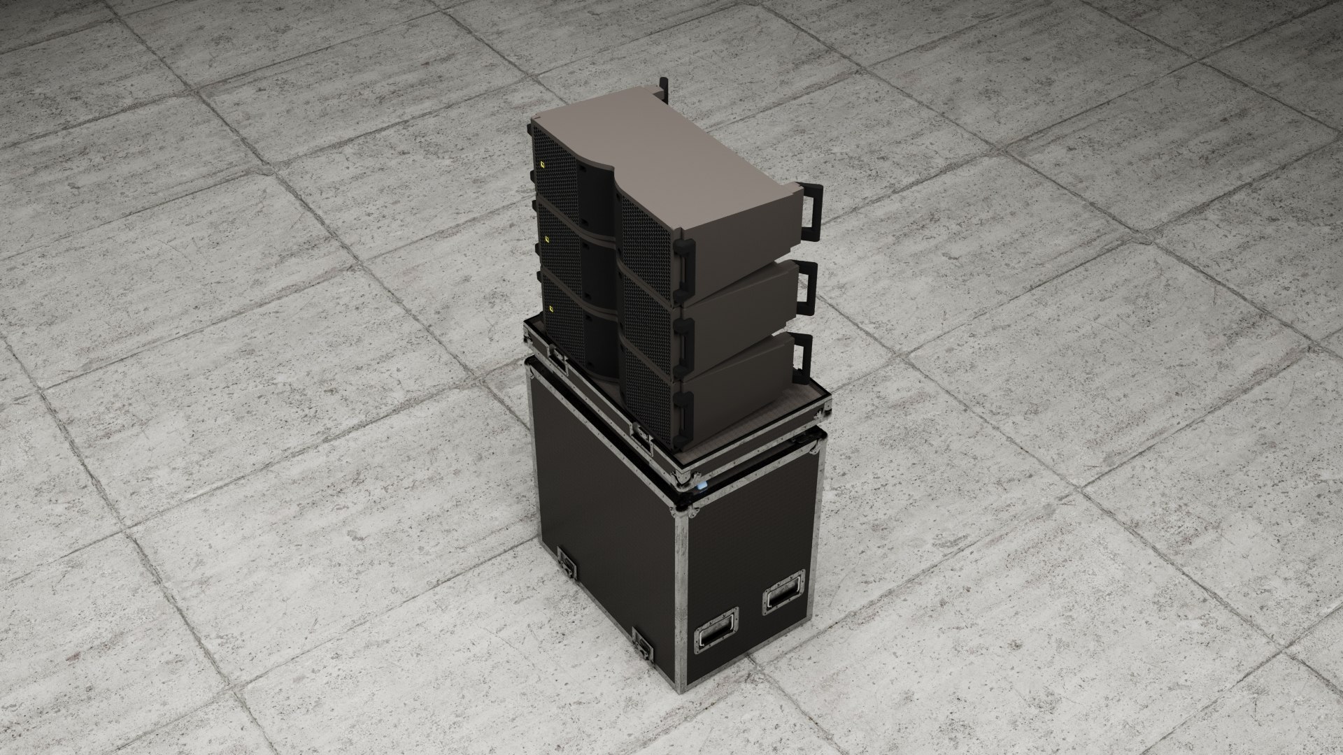 Hard Case And Line Array L-Acoustics Line Array KARA II Speakers 3D ...